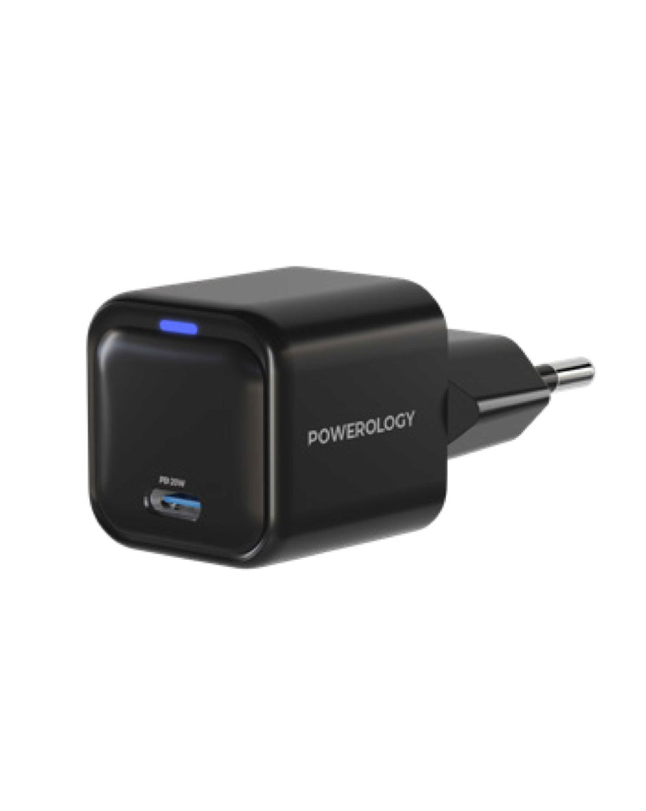 Powerology Ultra-Compact GaN Charger PD 20W EU - Black