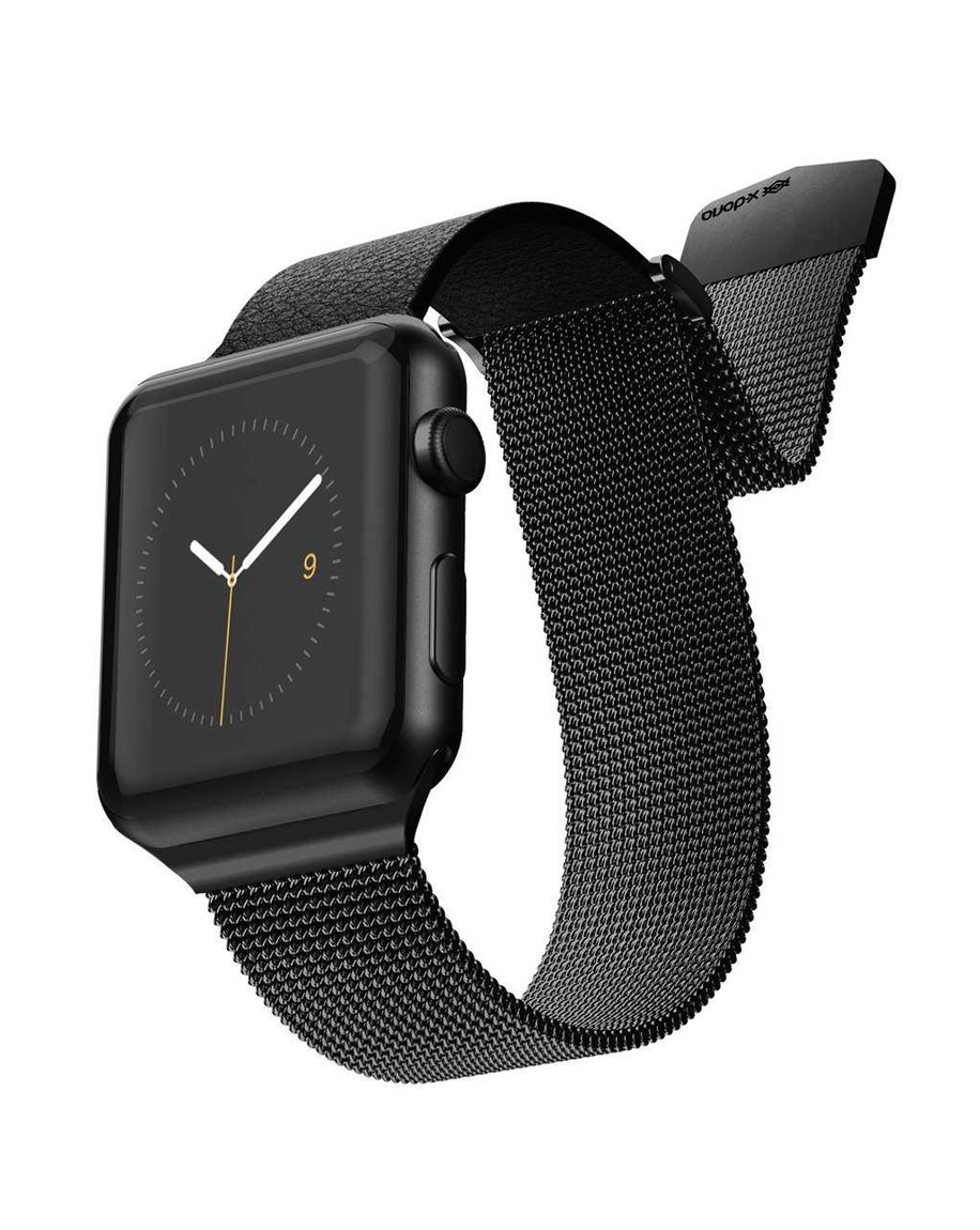 X-Doria Hybrid Mesh Leather + Stainless steel Band 42mm for Apple Watch ...
