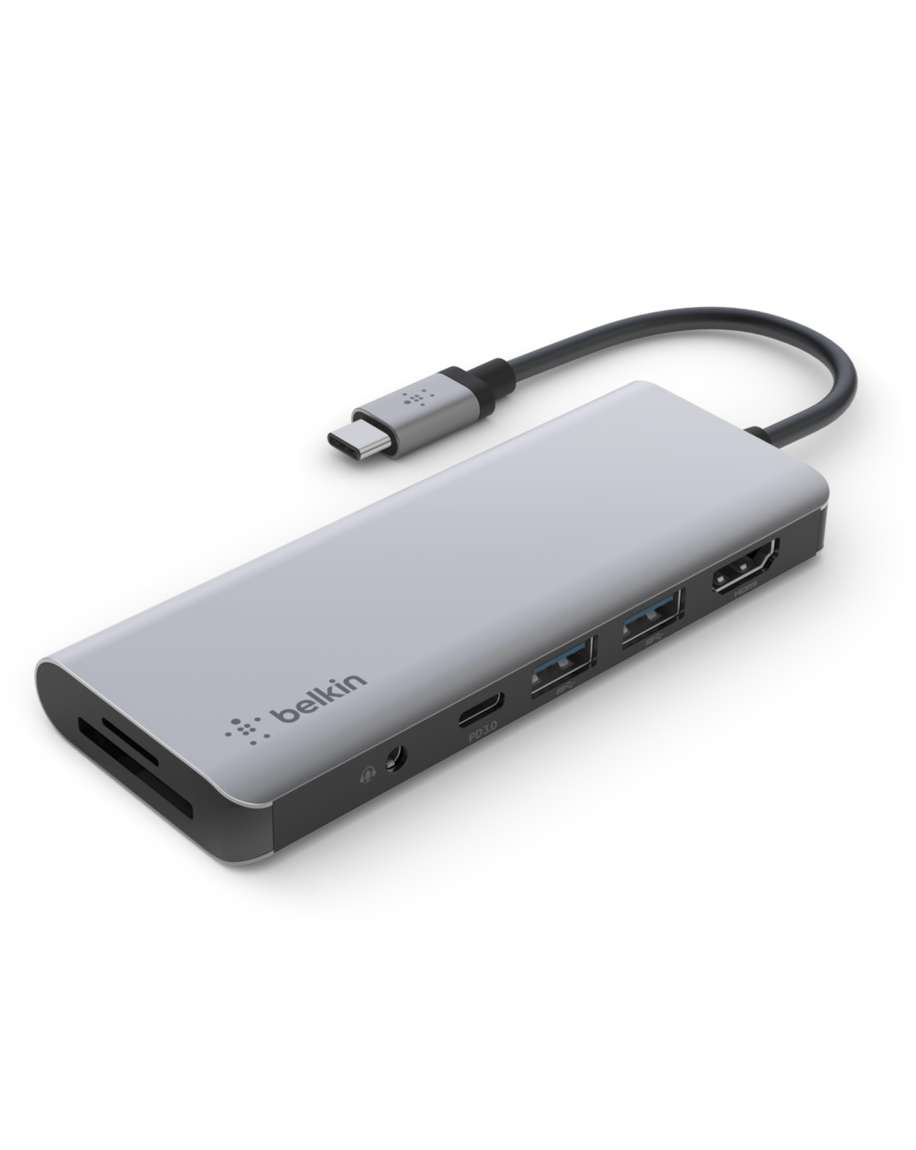 Belkin Connect USB-C 7 in 1 Multiport Adapter - Space Gray