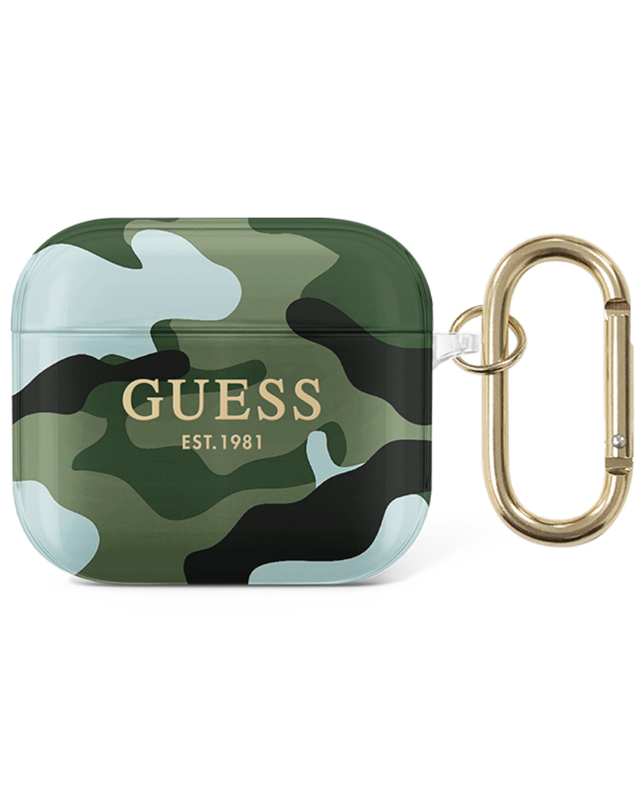 Guess TPU Shinny Camouflage Case for Airpods 3 - Kaki