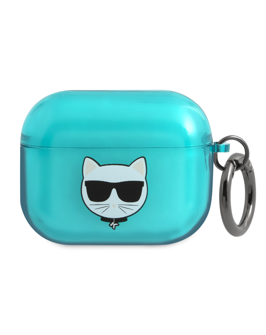 Karl Lagerfeld TPU Choupette Fluo Case for Apple Airpods Pro - Blue