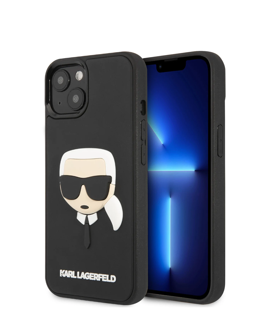 Karl Lagerfeld 3D Rubber Karl Head Hard Case for iPhone 14 - Black