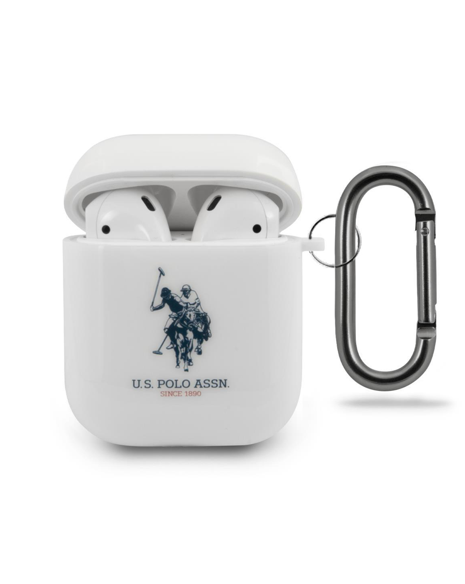 U.S. Polo Silicone Case With Horse Logo for Airpods 1/2 - White