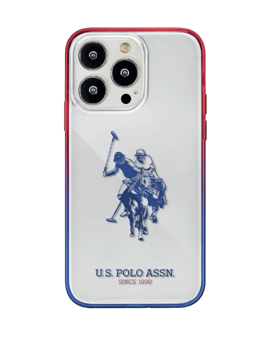USPA PC/TPU Case With Dyed Bumper & Horse Logo For iPhone 14 Pro Max - Navy