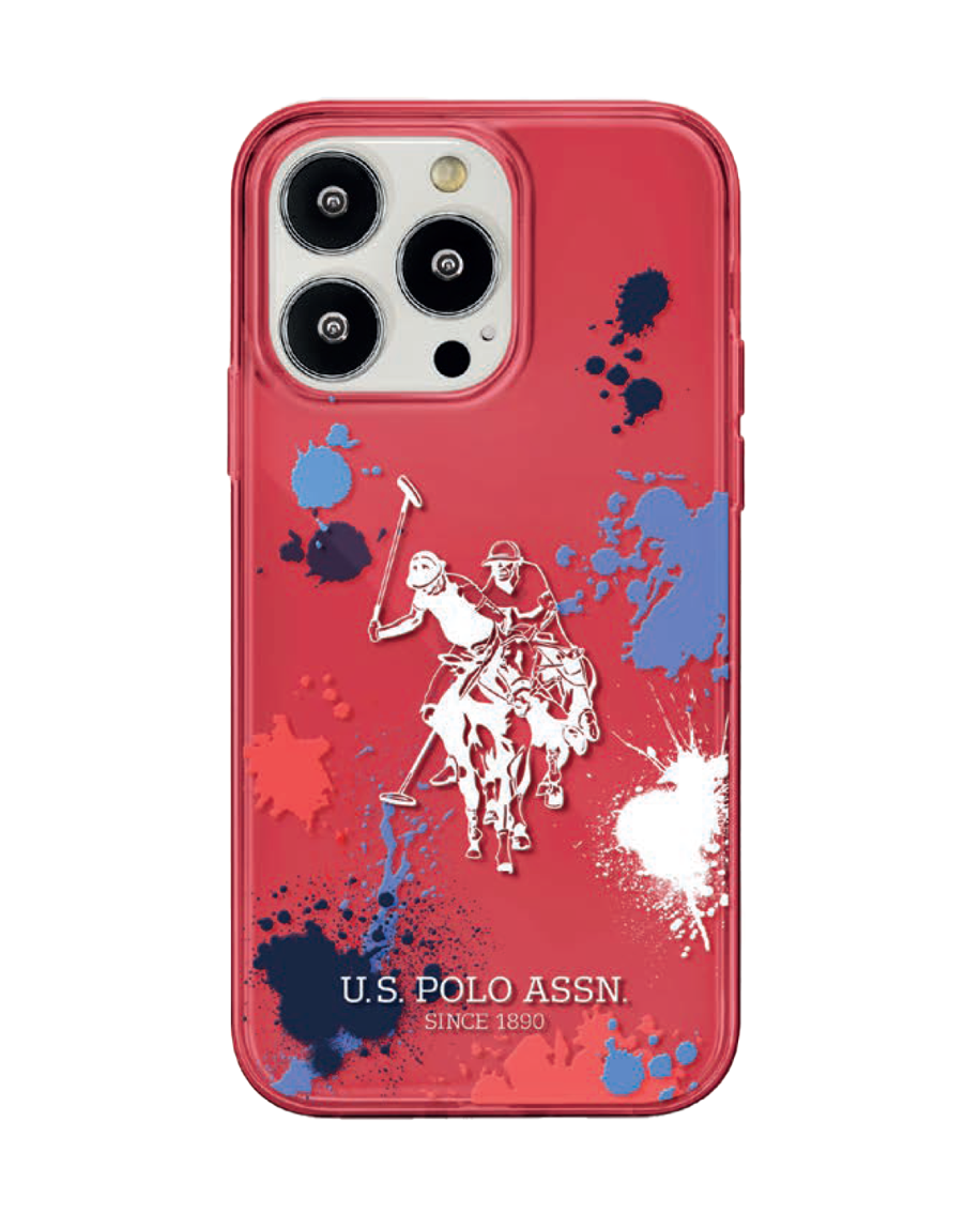 USPA PC/TPU Case With Splatter Pattern & Horse Logo For iPhone 14 Pro ...
