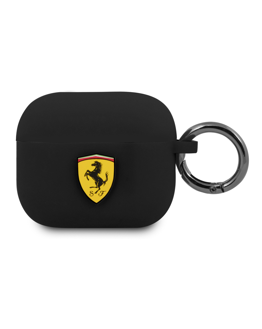 Ferrari Scuderia Silicone Case with Ring for Airpods 3 - Black