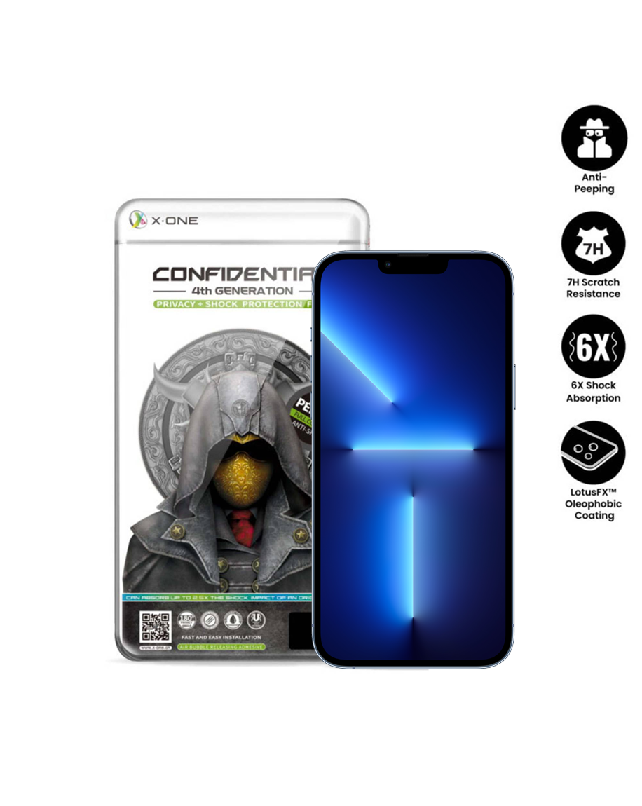 X.One® 2.5D Full Cover 4Th Generation Confidential Privacy+ Shock ...